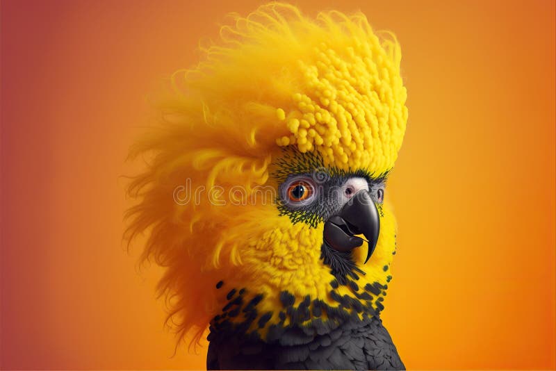 Parrot with Fluffy Hairstyle. Created with Generative AI Technology ...