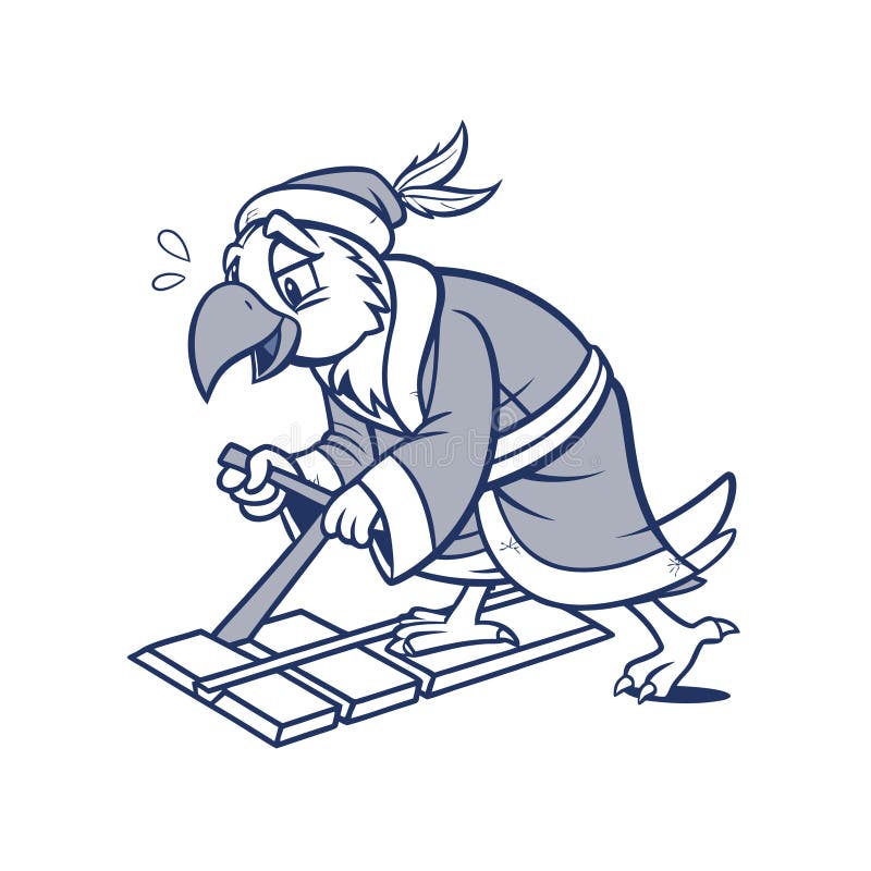 Parrot in Frozen Construction Scene Stock Illustration - Illustration ...