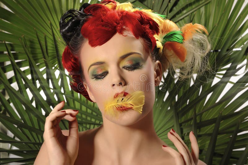Parrot girl stock photo. Image of woman, female, cage - 22756136