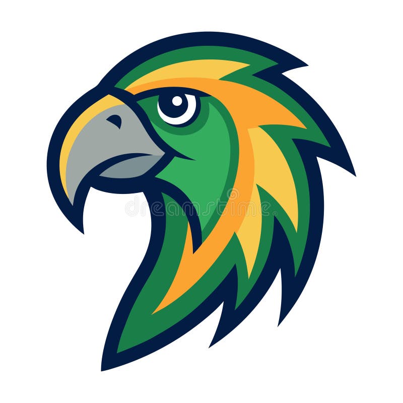 Parrot Head Mascot Logo Art Illustration Stock Vector - Illustration of ...