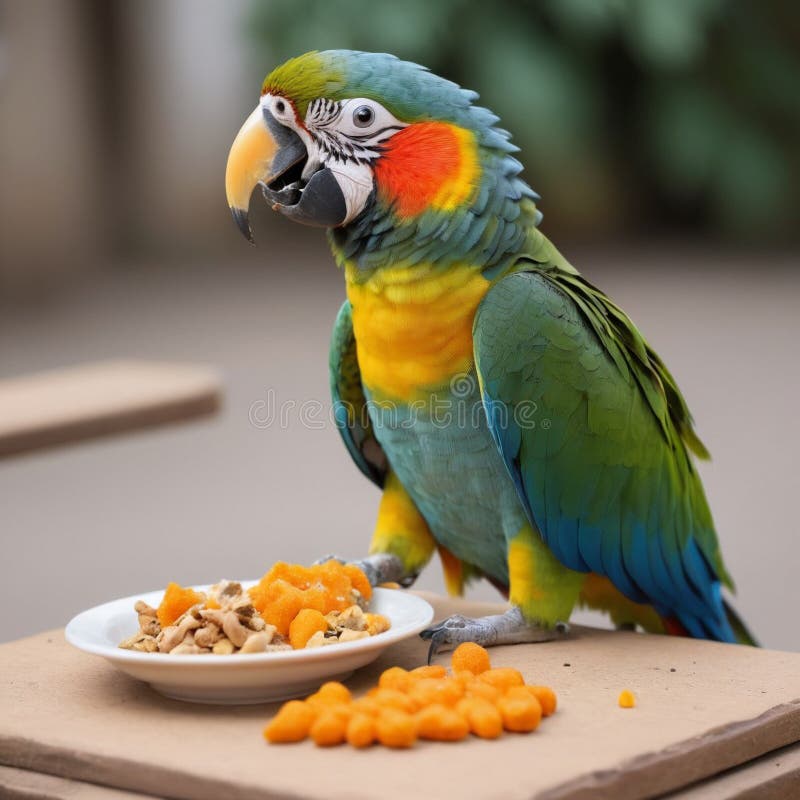 Close-up of Parrot Perching Stock Illustration - Illustration of macaw ...