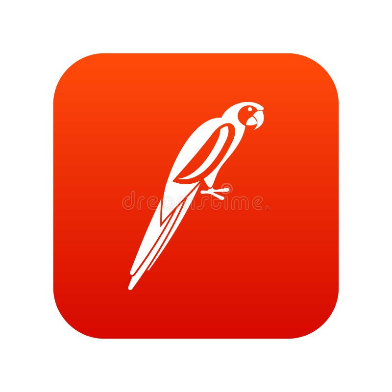 Parrot icon digital red stock vector. Illustration of jungle - 100648474