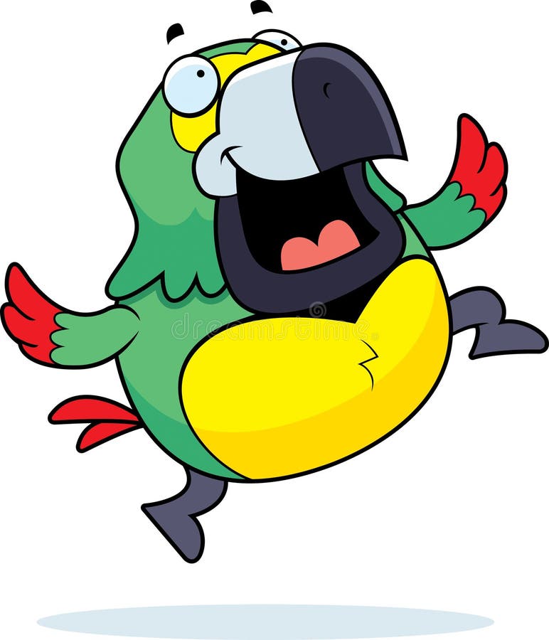 Flying Parrot stock vector. Illustration of smiling, blue - 20438162