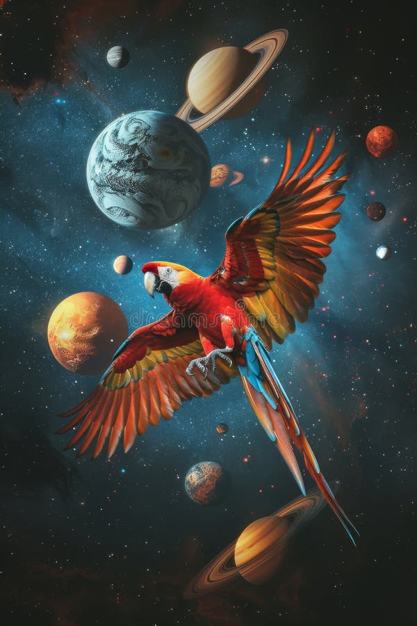 A Parrot Navigating a Wormhole Surrounded by the Planets of the Solar ...
