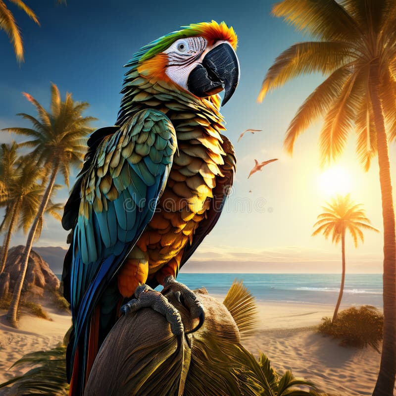 Parrot stock illustration. Illustration of bird, animal - 324632484