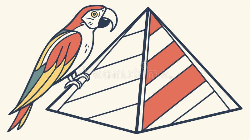 Parrot Perched on Geometric Pyramid Illustration Vector Design ...