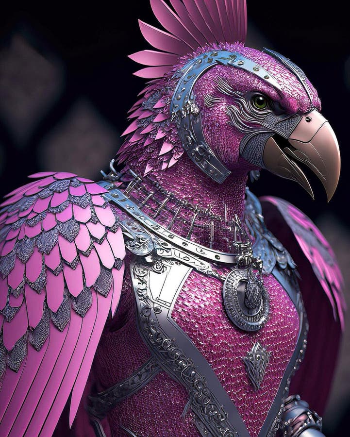 A Parrot pink with armor stock illustration. Illustration of organ ...