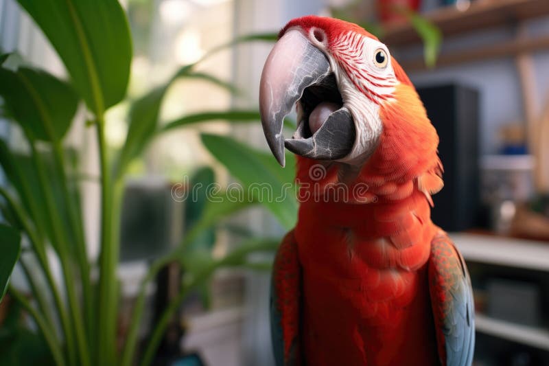 A Parrot Repeating Words from a Smart Speaker Stock Illustration ...