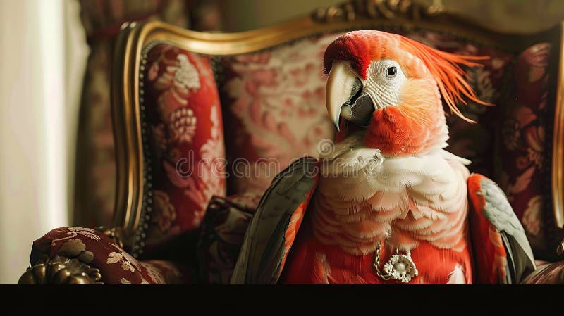 Parrot Rocking Elegant Feathery Attire . Generative Ai Stock ...
