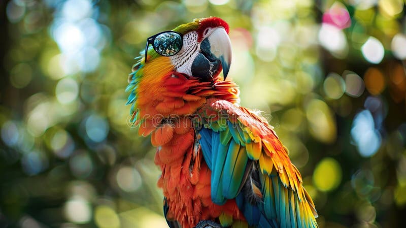 Parrot Rocking Elegant Feathery Attire . Generative Ai Stock ...