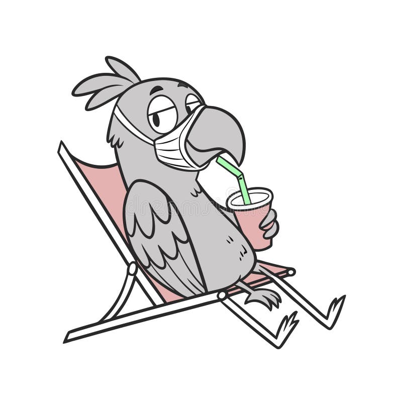 Parrot Sailing Adventure in Decrepit State Stock Illustration ...