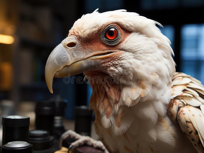 Parrot Scientist Studies Microscopic World Stock Illustration ...