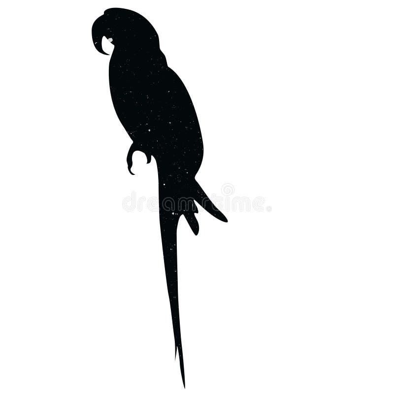 A Blue Parrot Perched On An Iron Bar Stock Illustration - Illustration ...