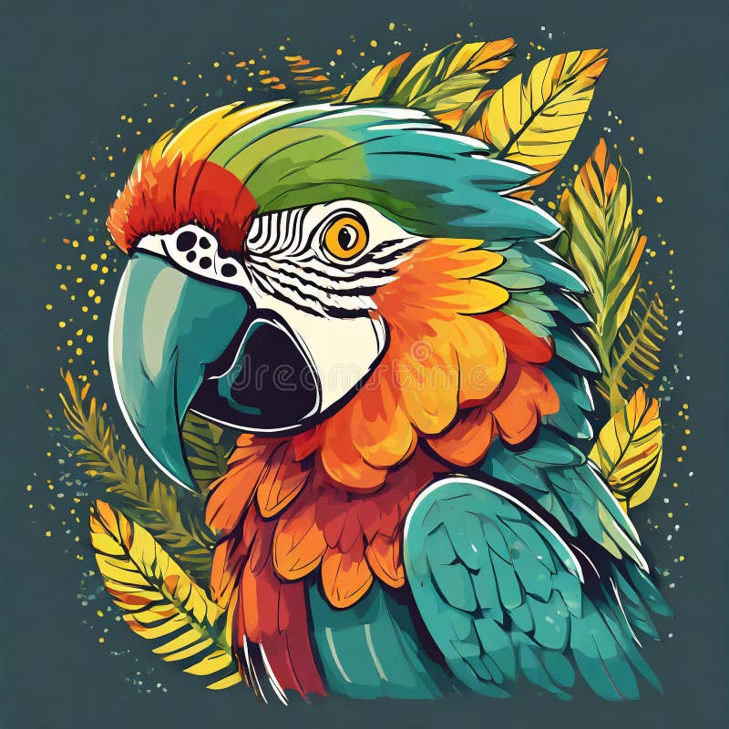 Parrot T Shirt Graphic Design Vector Illustration Stock Illustration ...