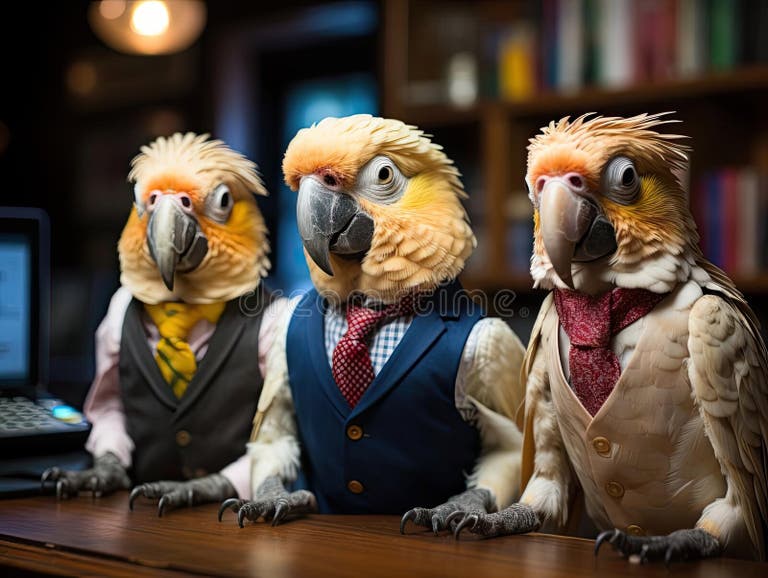 Parrot Teacher in Suit Writing Math Stock Illustration - Illustration ...