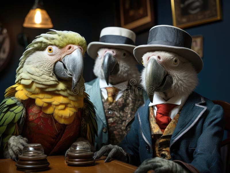 Parrot Teacher in Suit Writing Math Stock Illustration - Illustration ...