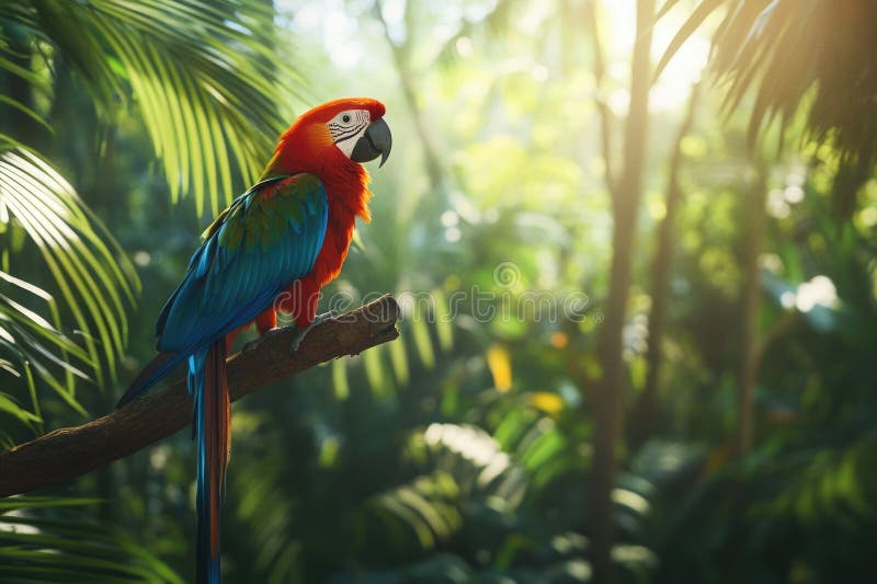 Parrot on Tree Branch stock image. Image of tree, sitting - 388023513