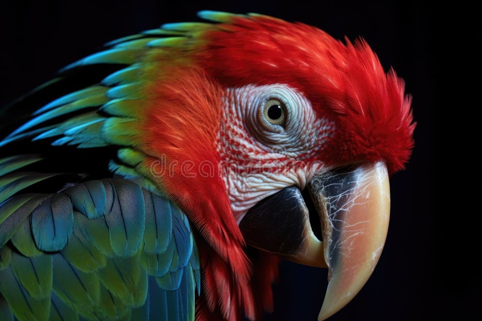 Parrot Using Beak To Carefully Preen Wing Feathers Stock Illustration ...