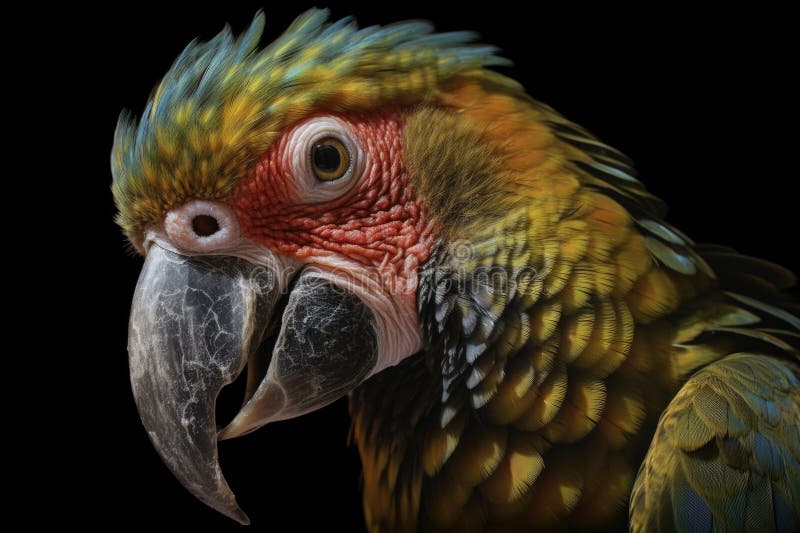 Parrot Using Beak To Carefully Preen Wing Feathers Stock Photo - Image ...