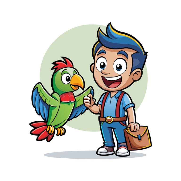 Parrot Volunteering Illustration Art Stock Vector - Illustration of ...