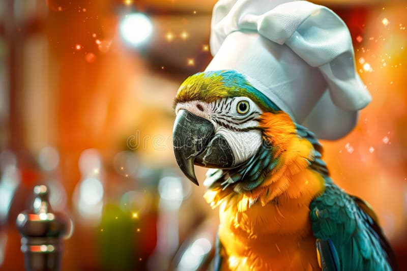 Parrot Wearing Chef's Hat Apron Stock Photos - Free & Royalty-Free ...