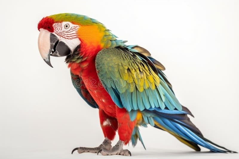 Parrot on White Background stock illustration. Illustration of nature ...