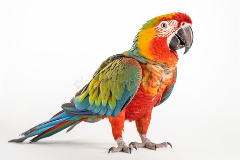 Parrot on White Background stock illustration. Illustration of avian ...