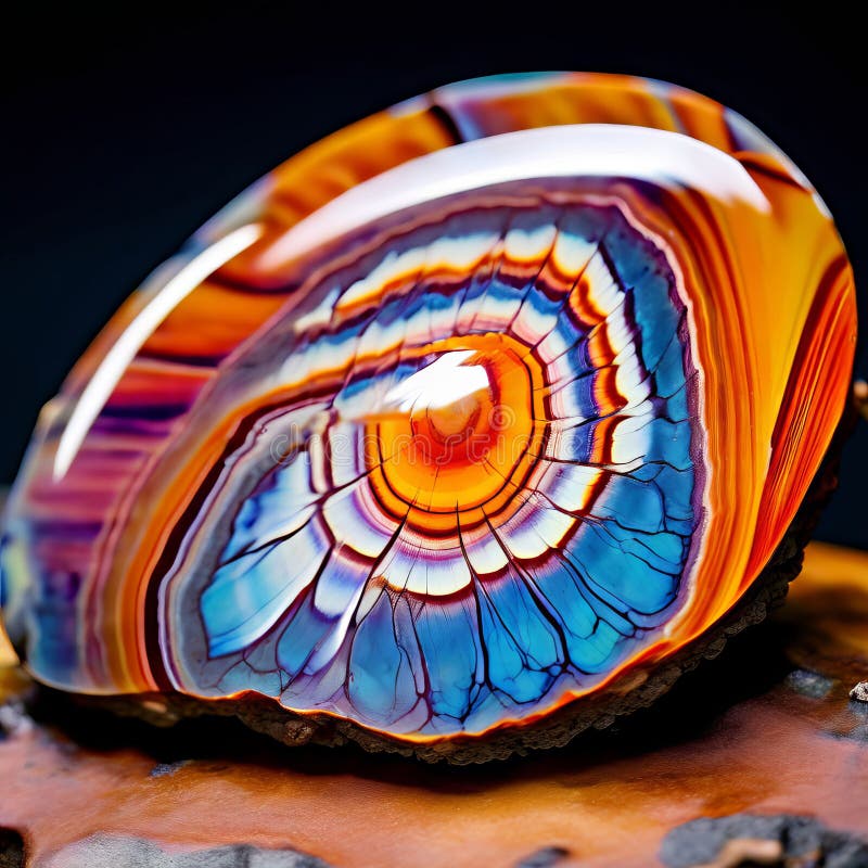 Parrot Wing Agate a Type of Agate with Colorful Bandin Stock Image ...