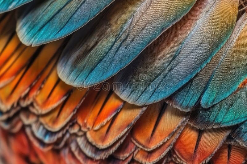 Parrot Wing Under the Microscope in Soft Pastel Color. Macro Art ...
