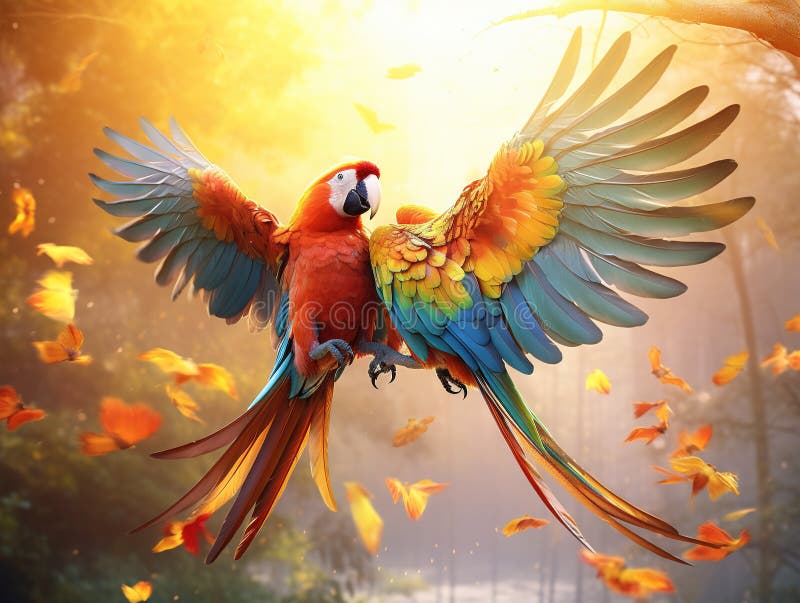 Parrots stock illustration. Illustration of falling - 294991098