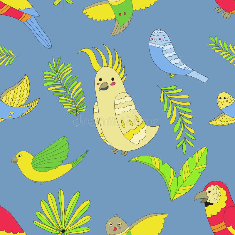 Parrots pattern stock illustration. Illustration of cute - 66523930