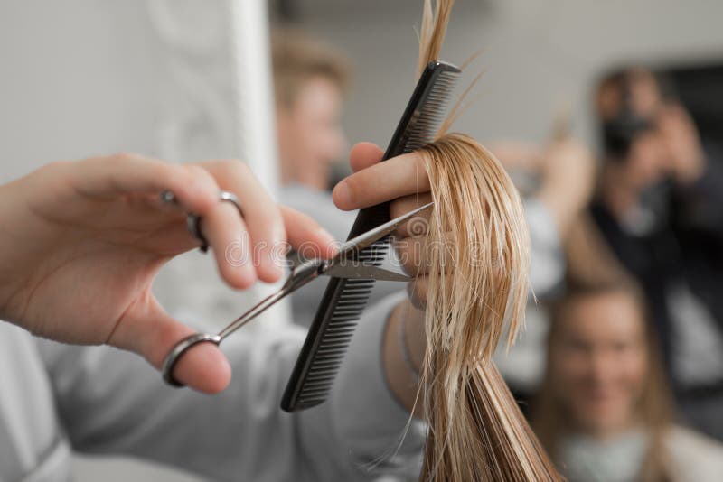 Parrucchiere Professionista Nel Lavoro Immagine Stock - Immagine di ...
