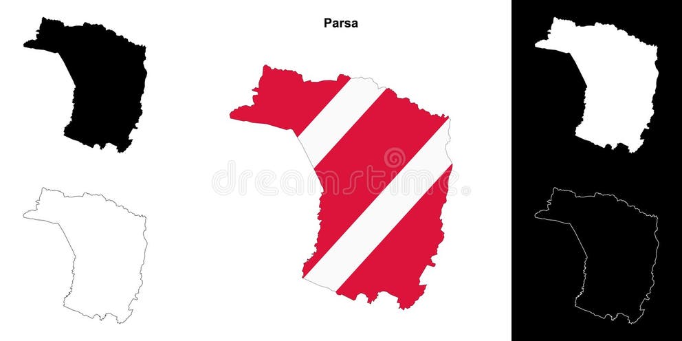 Parsa outline map stock vector. Illustration of atlas - 371576722
