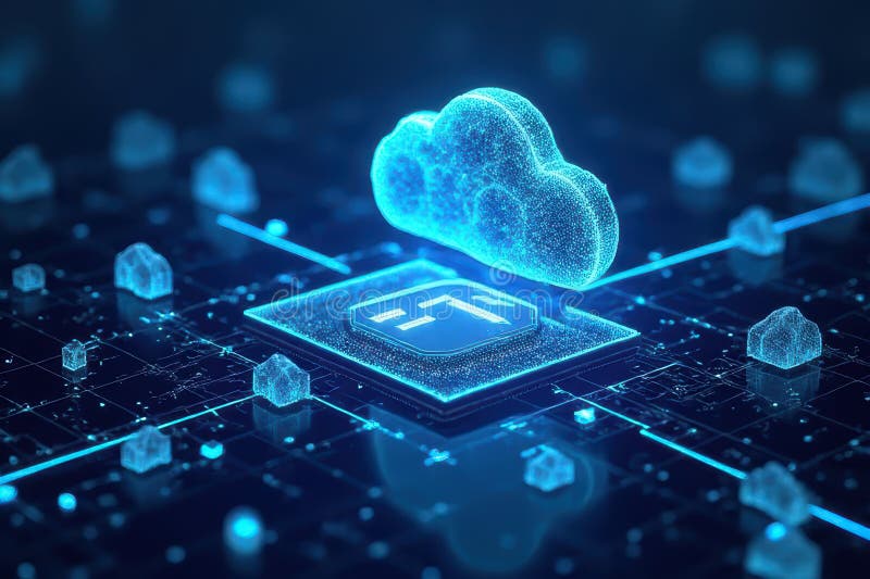 Parsec Cloud Hosting - a Focus on Data Center Technology and Security Stock Illustration ...