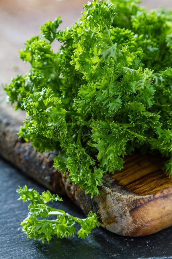 Parsley on Dark Stone Background Stock Image - Image of concept ...