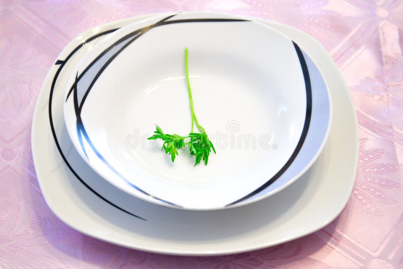 Parsley in a dinner plate stock photo. Image of skin - 40294994