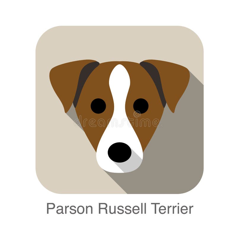 Parson Russell Terrier Face Flat Icon, Dog Series Stock Vector ...