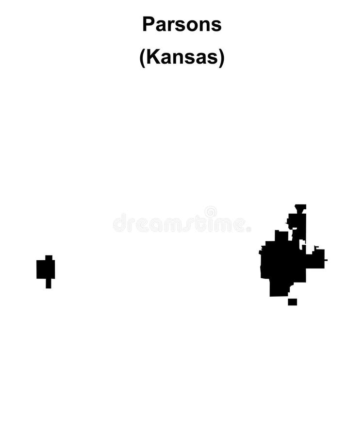 Parsons outline map stock illustration. Illustration of shape - 387289840