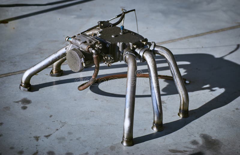 Part of the Air Duct of the Six-cylinder Aircraft Engine for Mai Stock ...