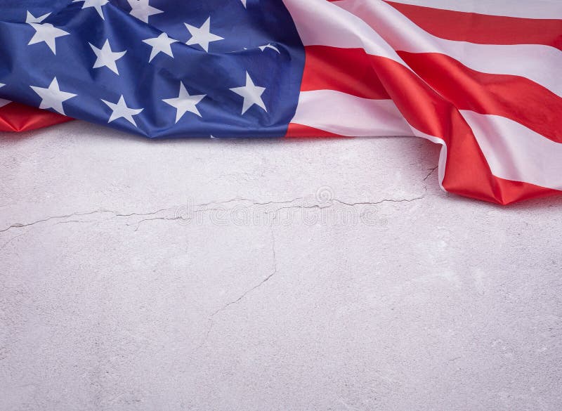 Part of the American Flag Isolated on a Gray Stone Background. Stock ...