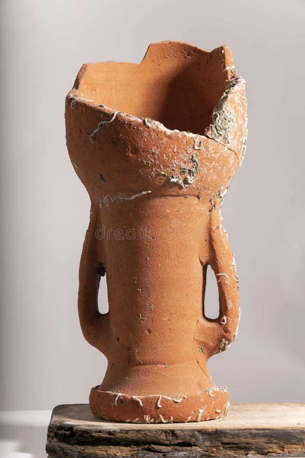 Part of Antique Ceramic Vase, Historic Clay Pottery Stock Photo - Image ...