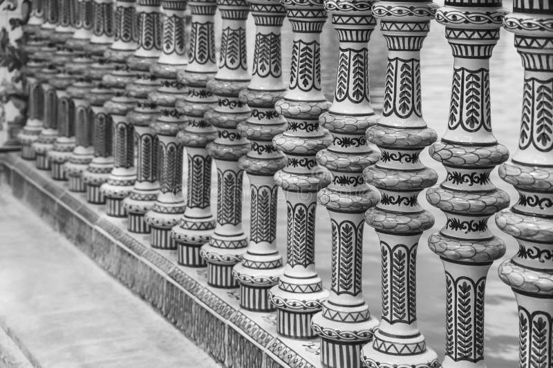 Part of the Antique Spanish Ceramic Balusters in the Railing in ...