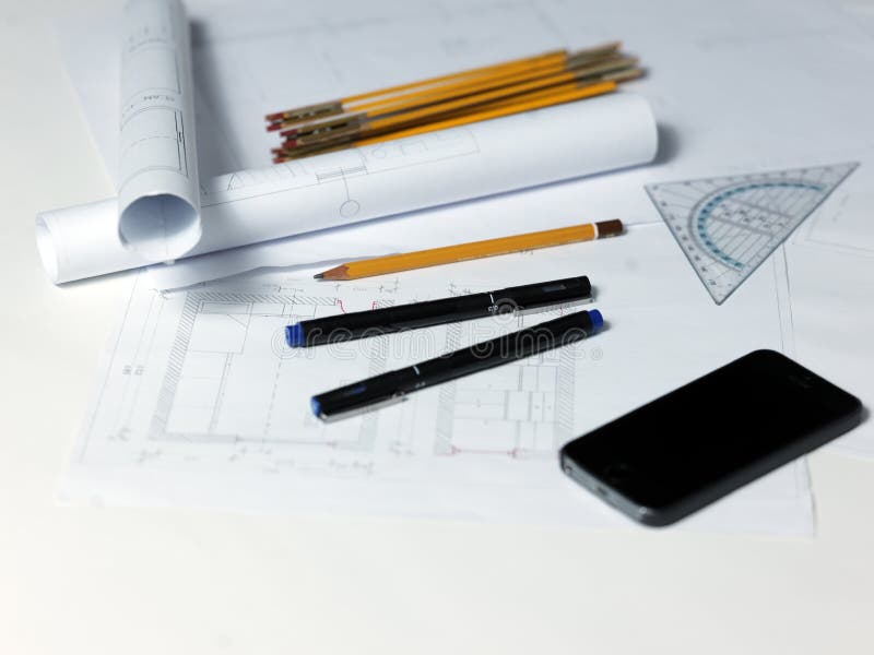 Part of Architectural Project Stock Photo - Image of architectural ...