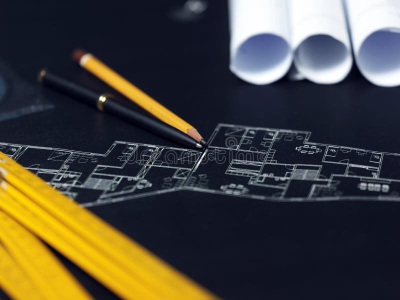 Part of Architectural Project Stock Photo - Image of built, house: 60607856