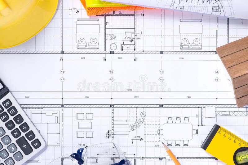 Architectural Design & Tools Stock Photo - Image of contractor ...
