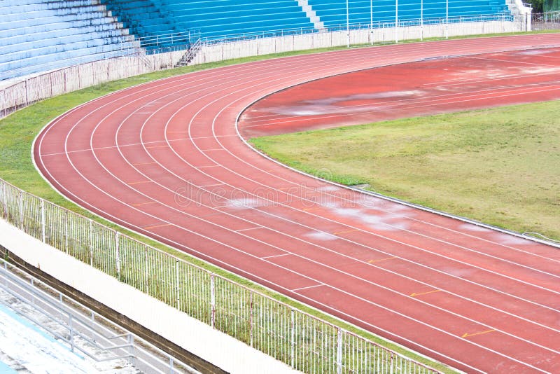 Part of Athletics Stadium Running Track Stock Image - Image of burst ...