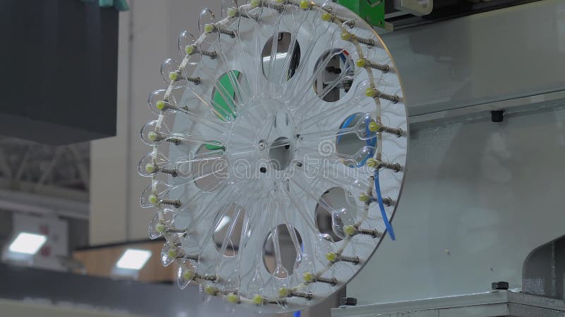 Robotic Arm Manipulator with Suction Cups Moves Plastic Spoons: Close ...