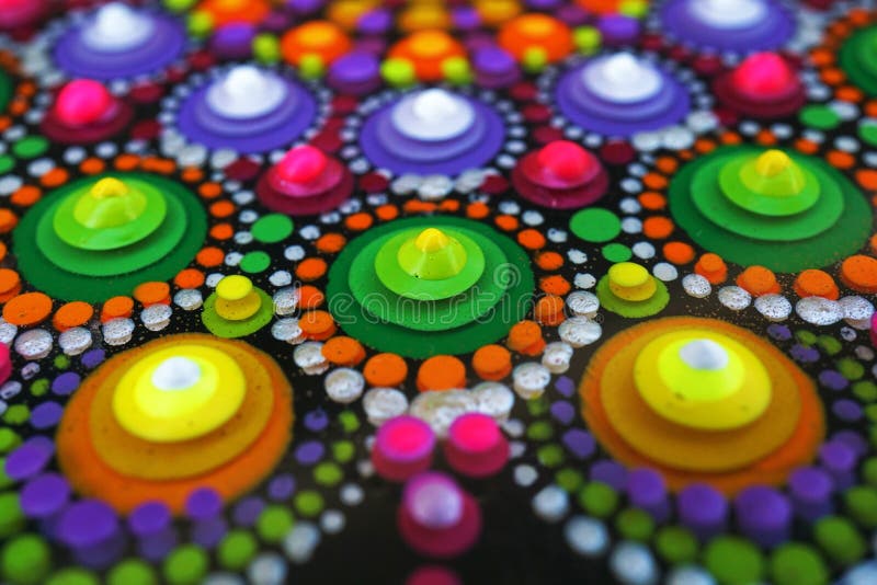 Part of Beautiful Dot Mandala with 3 D Effect Stock Image - Image of ...