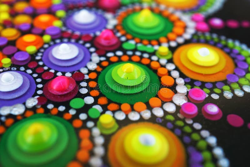 Part of Beautiful Dot Mandala with 3 D Effect Stock Photo - Image of ...