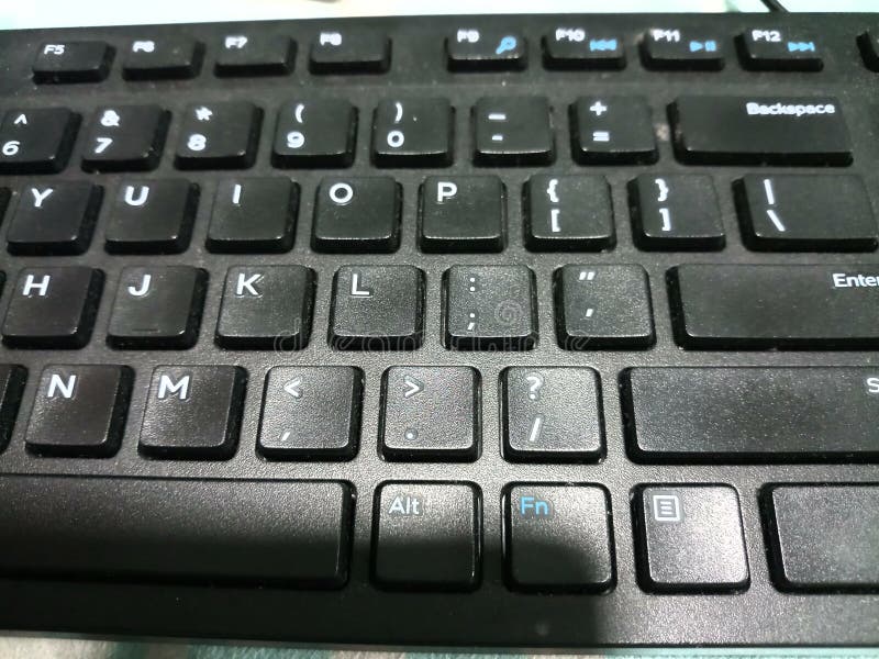 A Part of Black Computer Keyboard and a Little Shadow. Stock Image ...